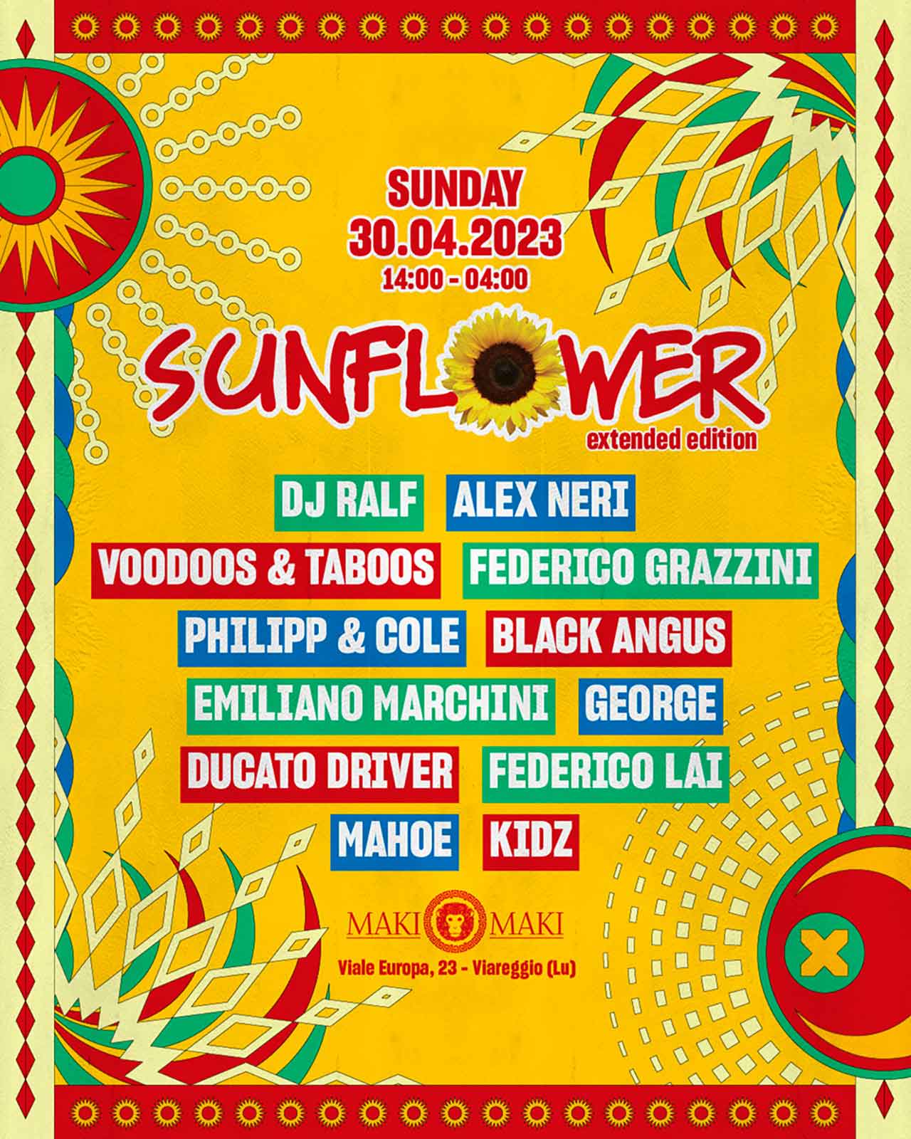 Sunflower Versilia 2023 al Maki Maki Viareggio - Discoteche in Versilia